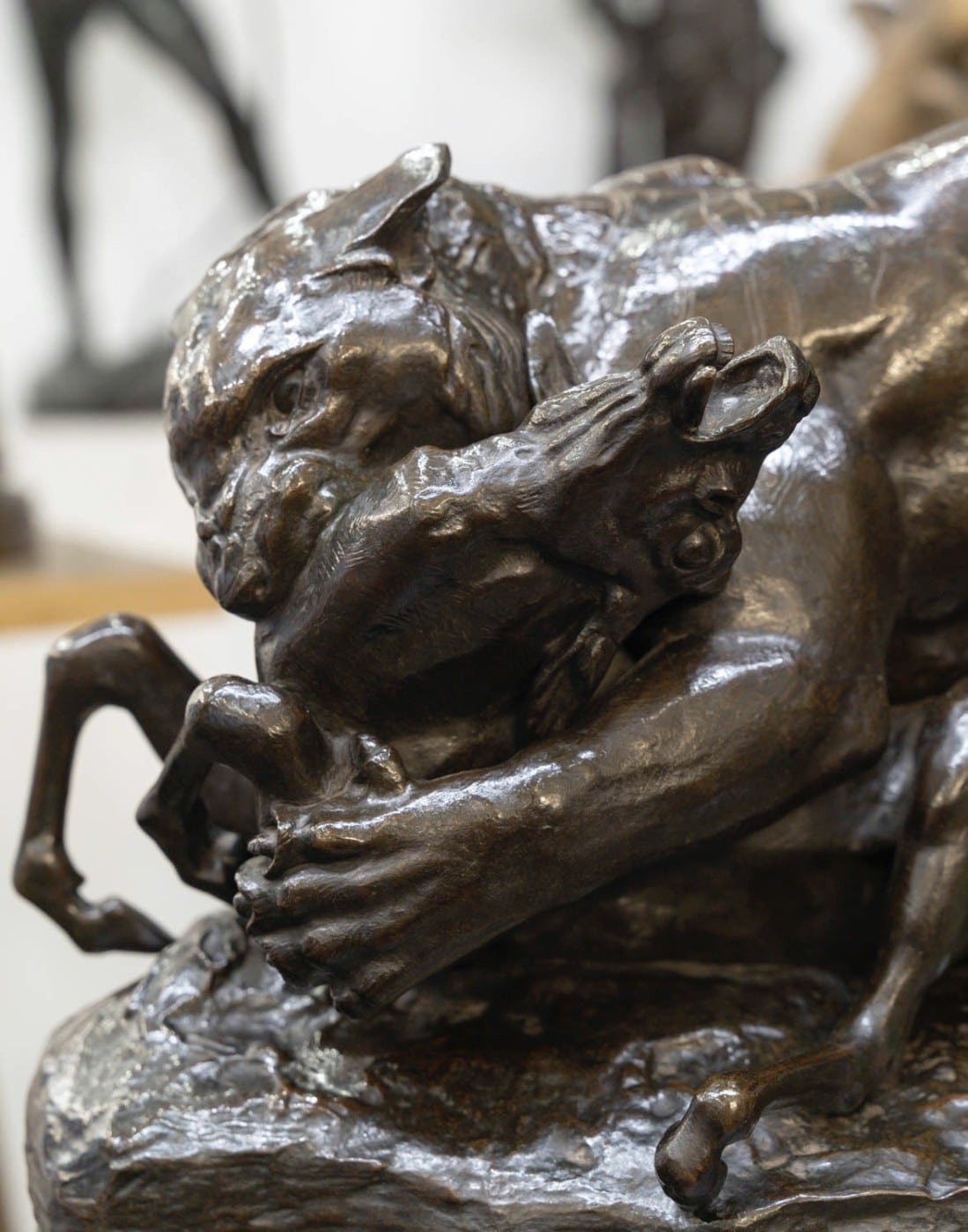 Sculpture - Tiger Surprising an Antelope, Antoine-Louis Barye, F ...